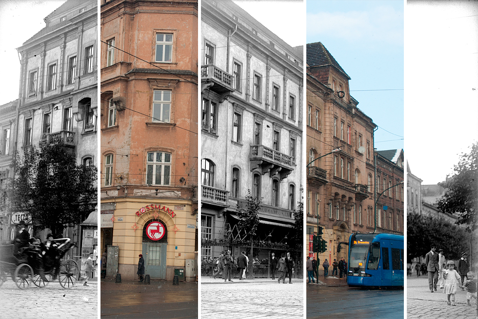 ul. Dunajewskiego, widoczna kawiarnia Bisanza | Dawno temu w Krakowie – archiwalne i aktualne ...